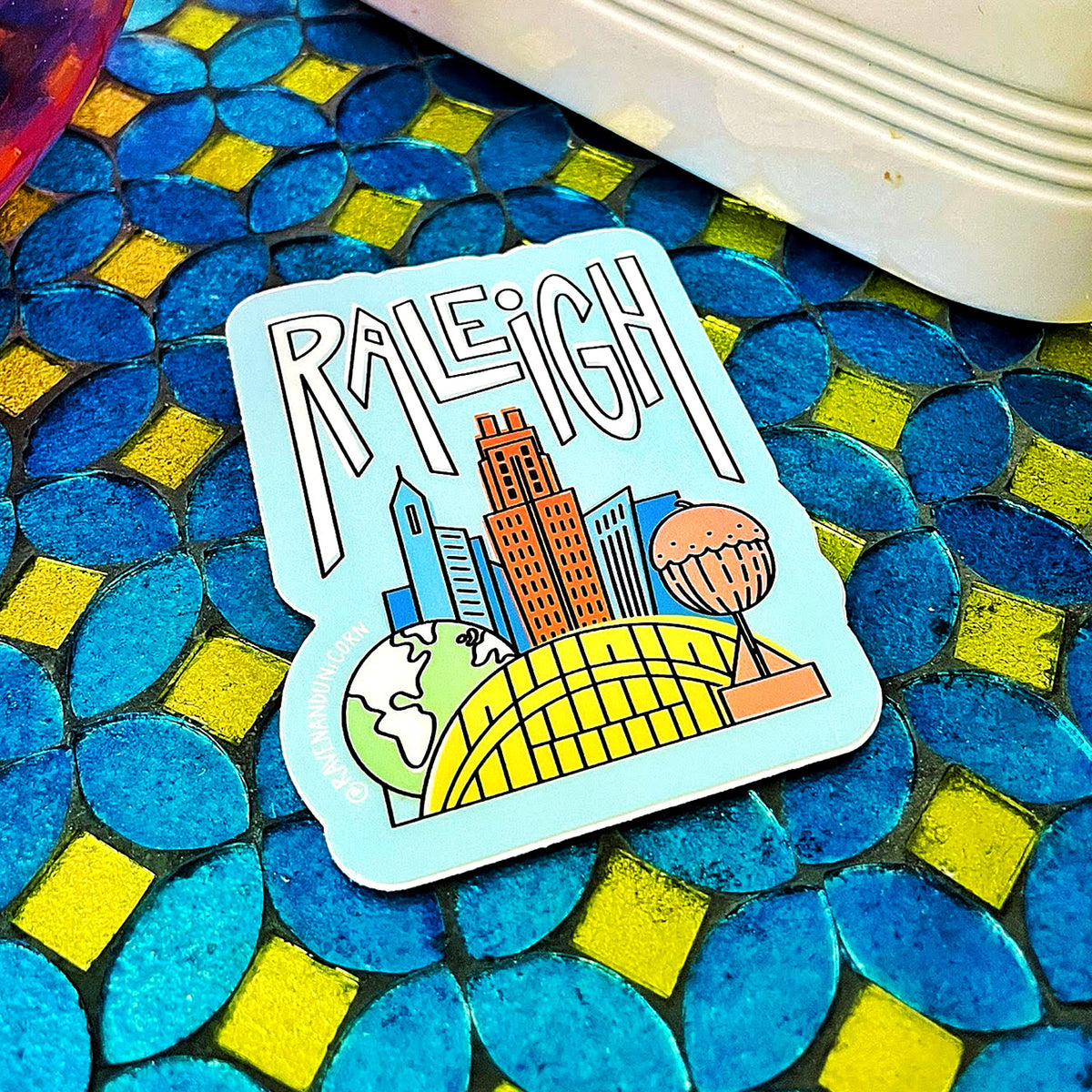 Raleigh Cityscape Sticker – Raven + Unicorn